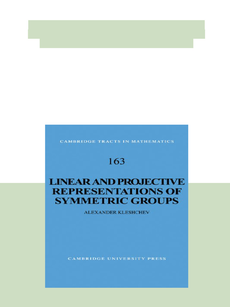 (Ebook) Linear and projective representations of symmetric groups by ...