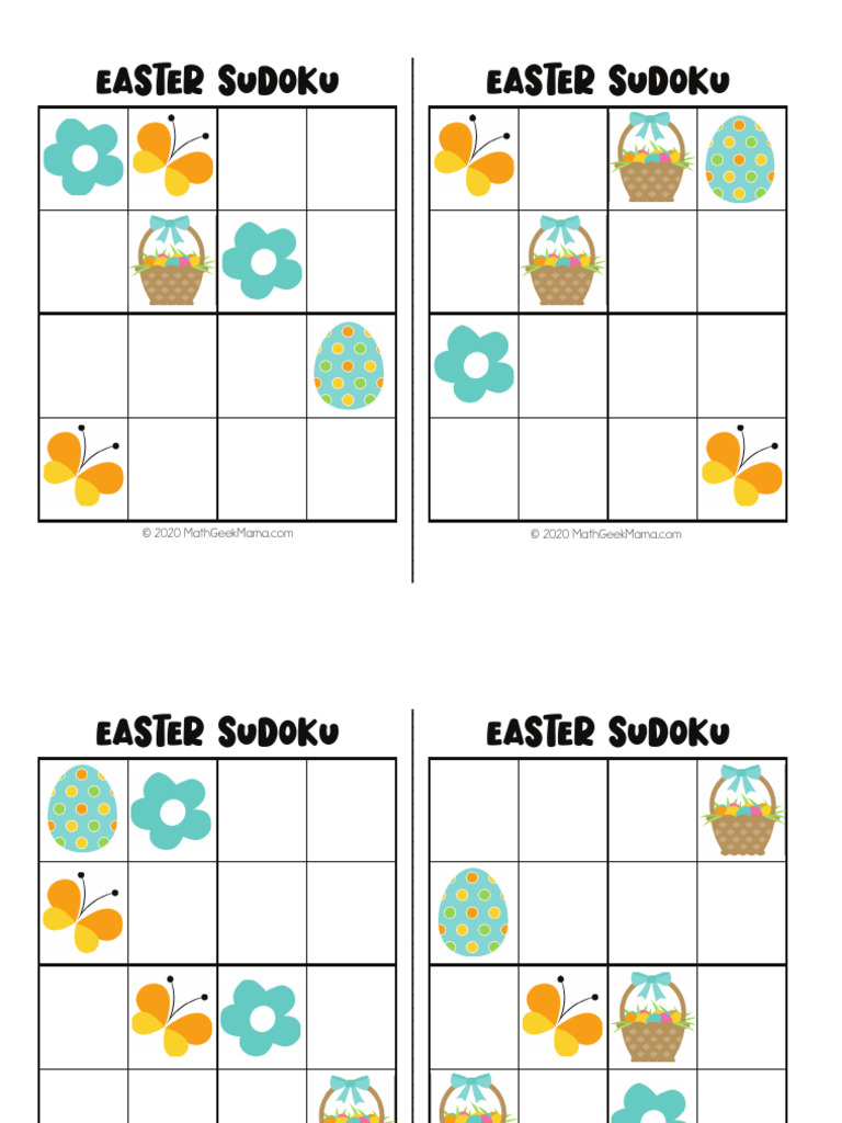 Easter Sudoku Puzzle Printable | PDF