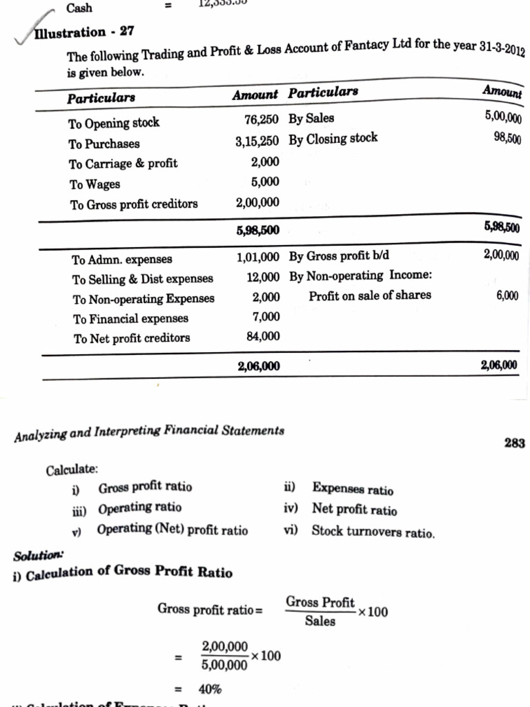 Ratio Analysis Problems | PDF