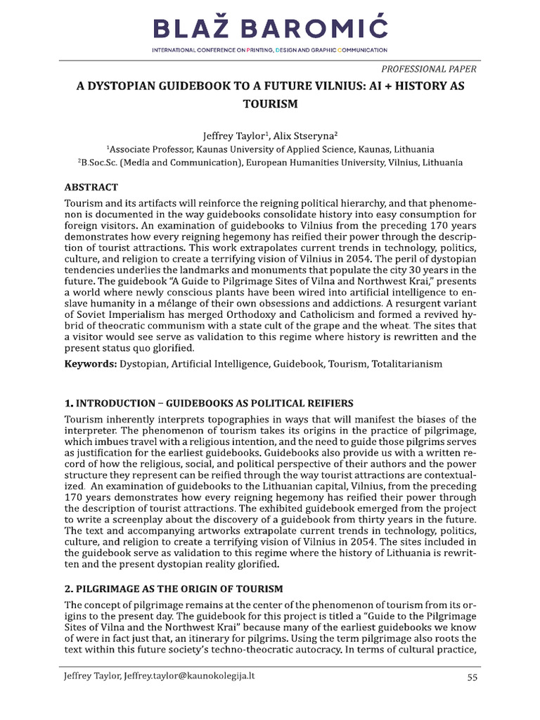 A Dystopian Guidebook To A Future Vilnius - AI and Tourism As Futures ...