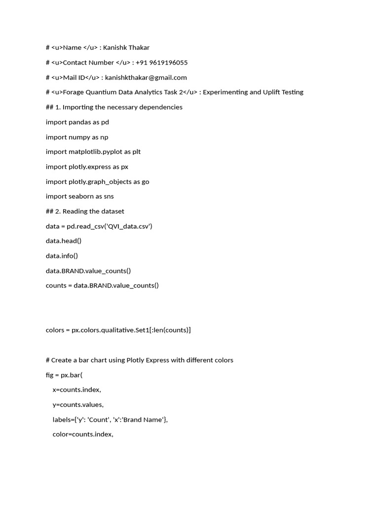 Data Analytics: Uplift Testing Insights | PDF | Statistics | Data ...