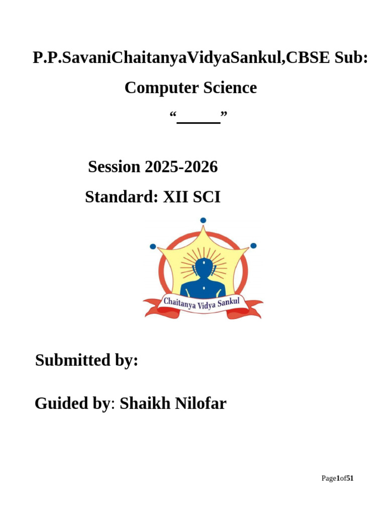 XII CS-First Page & Certificate | PDF | Computing | Computer Engineering
