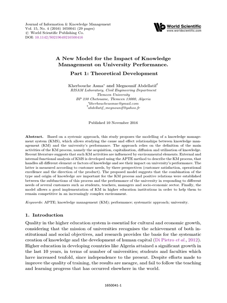 A New Model For The Impact of Knowledge Management | PDF | Knowledge ...