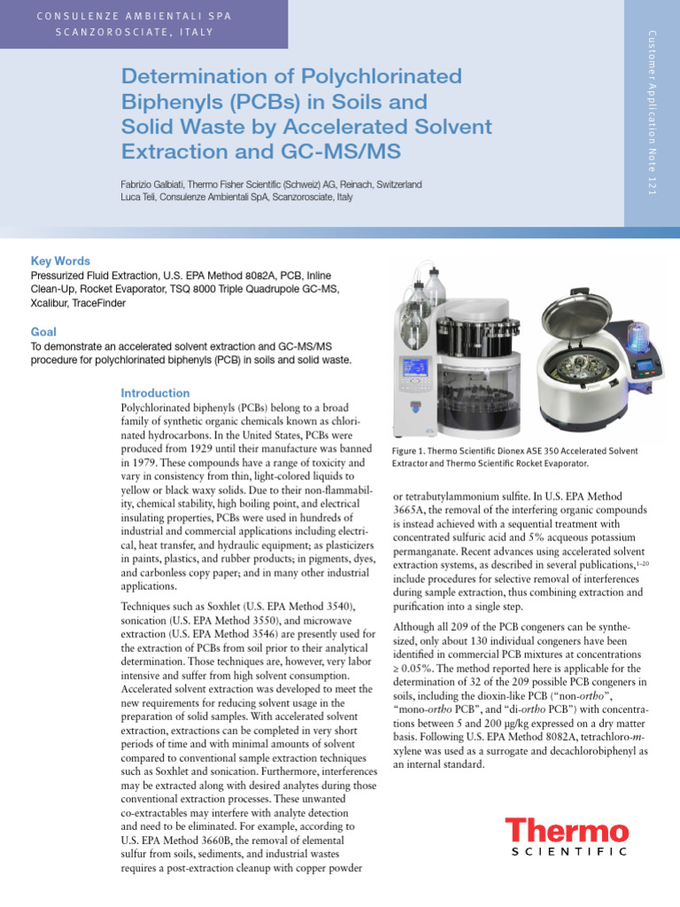 Can 121 GC Ms Pcbs Soil An71974 en | PDF | Polychlorinated Biphenyl ...