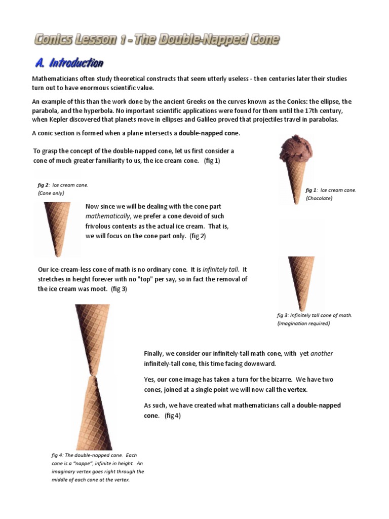 Conics 1 Cut Cone | PDF | Ellipse | Perpendicular