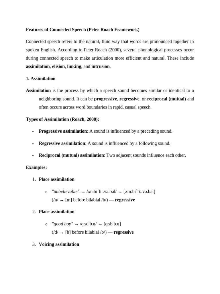 Features of Connected Speech | PDF | Languages | Foreign Language Studies