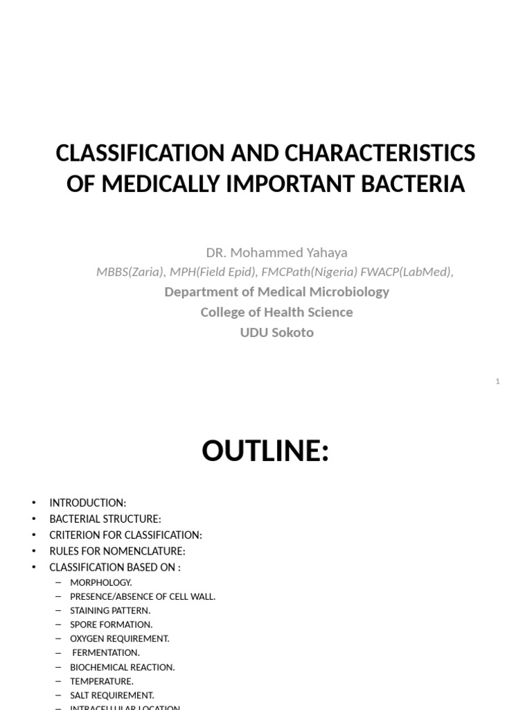 Classification of Medically Important Bacteria | PDF | Bacteria | Staining
