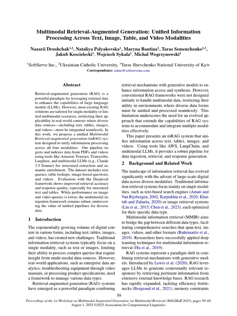 Multimodal Retrieval-Augmented Generation - Unified Information ...