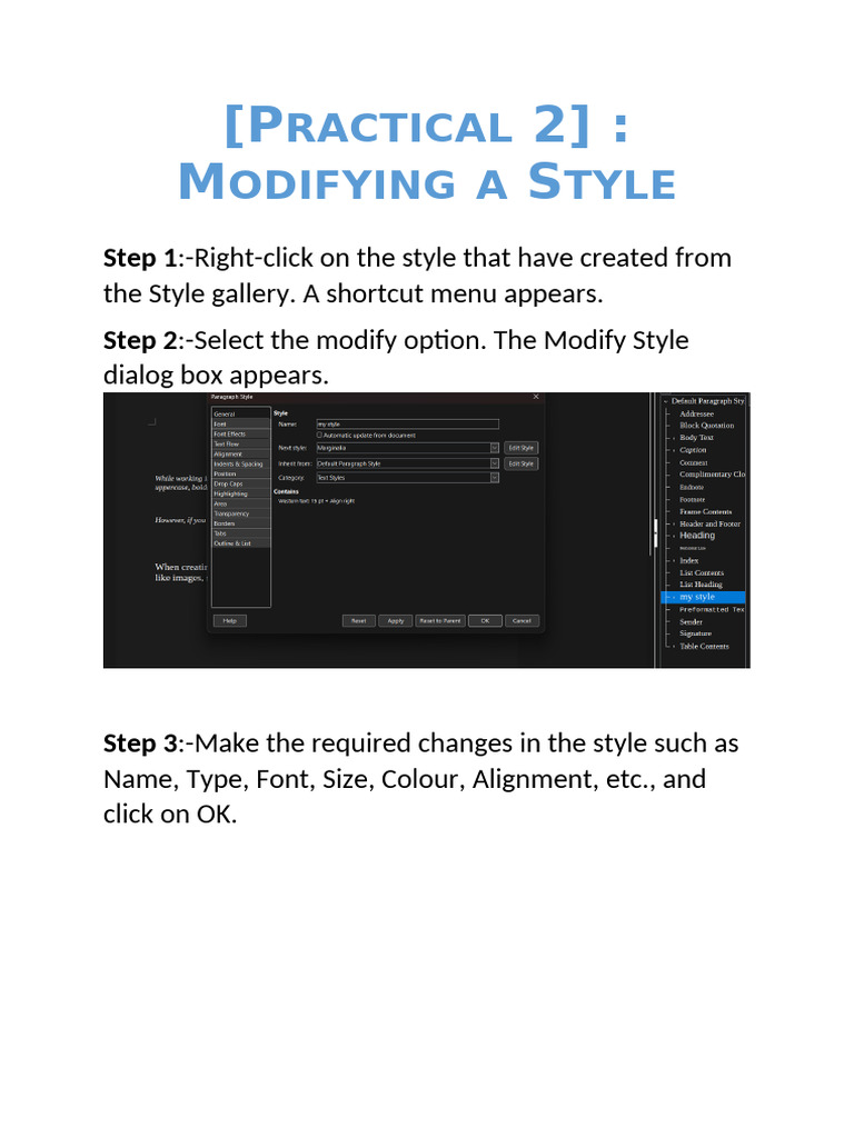 Modify Document Styles in 5 Steps | PDF