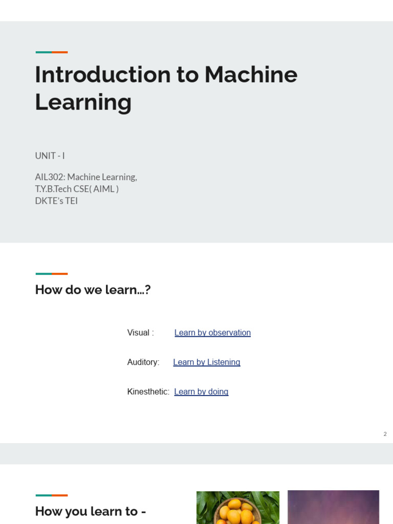 Introduction To Machine Learning | PDF | Machine Learning | Learning