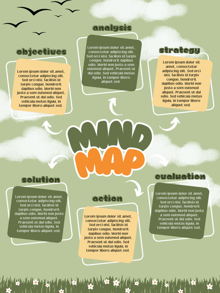 Green Orange Illustrative Fun Mind Map Document A4 | PDF
