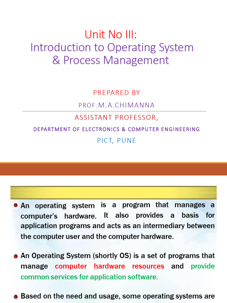 Introduction to Operating Systems | PDF | Operating System | Computer ...