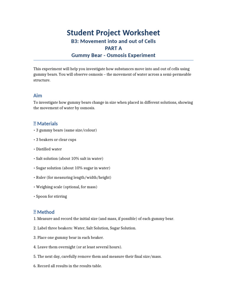 ActiveTransport Diffusion Osmosis Handout | PDF | Water | Osmosis