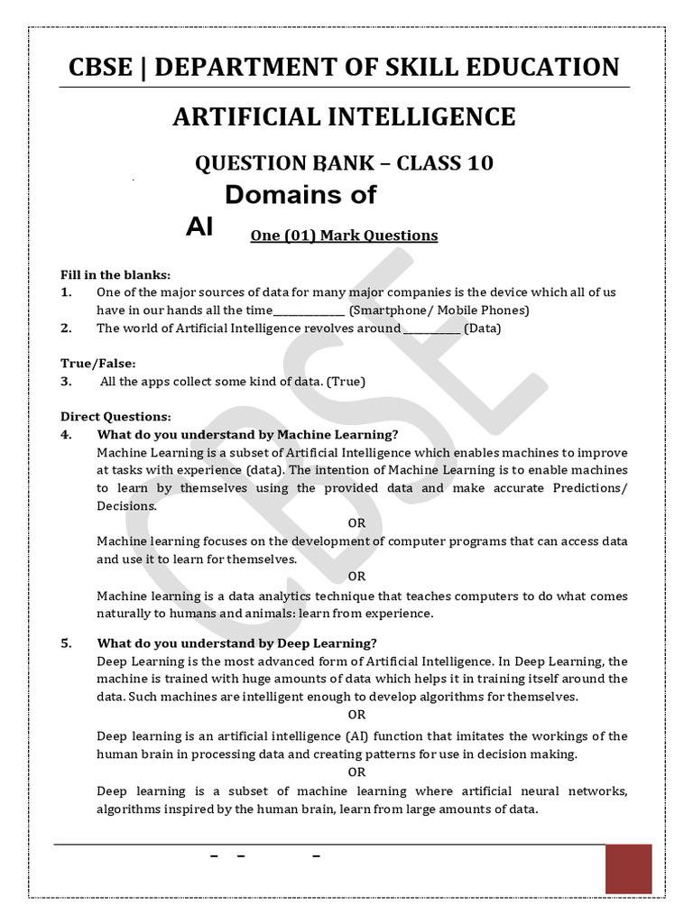 Domains of AI | PDF | Data Mining | Machine Learning