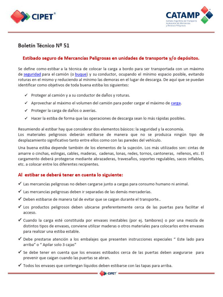Estibado Seguro de Mercancías Peligrosas | PDF