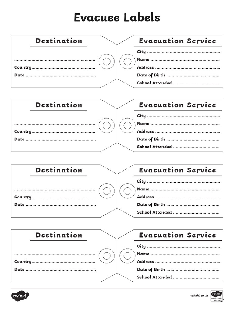 t c 8158 Evacuee Label Activity Ver 1 | PDF | Disaster Management ...