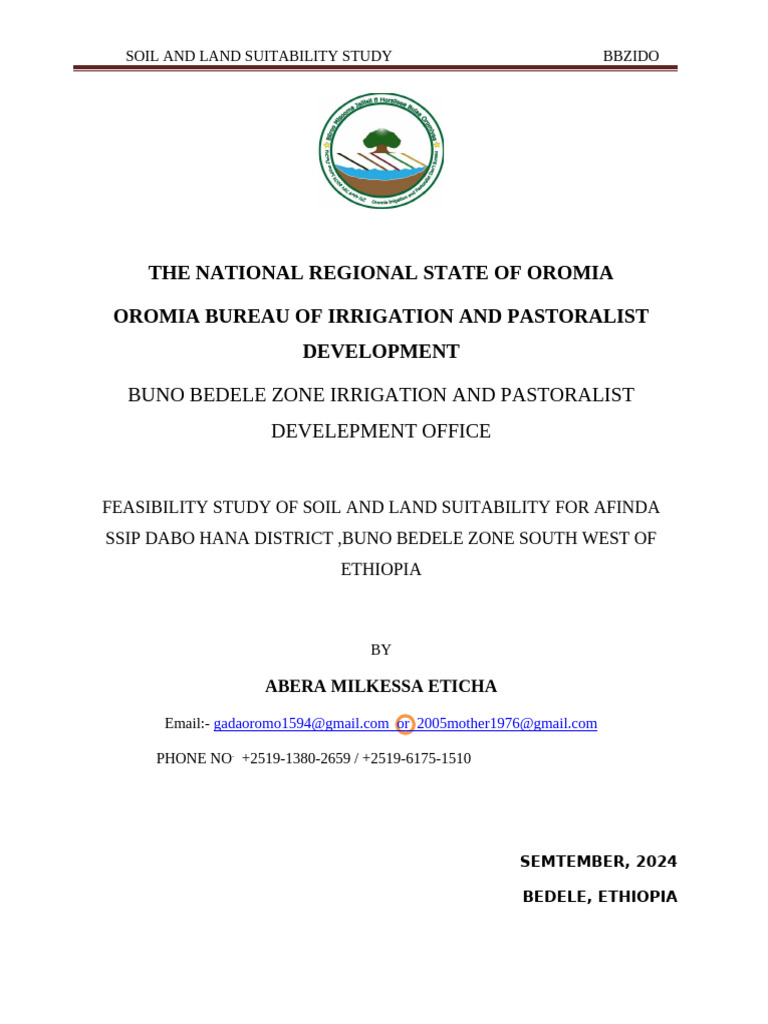 Semptemper_2024 Soil and Land Suitability Study Afinda | PDF | Soil ...