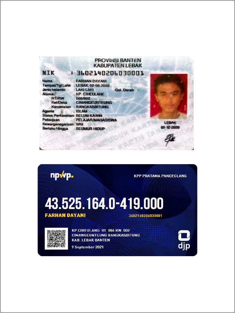 KTP Dan NPWP | PDF