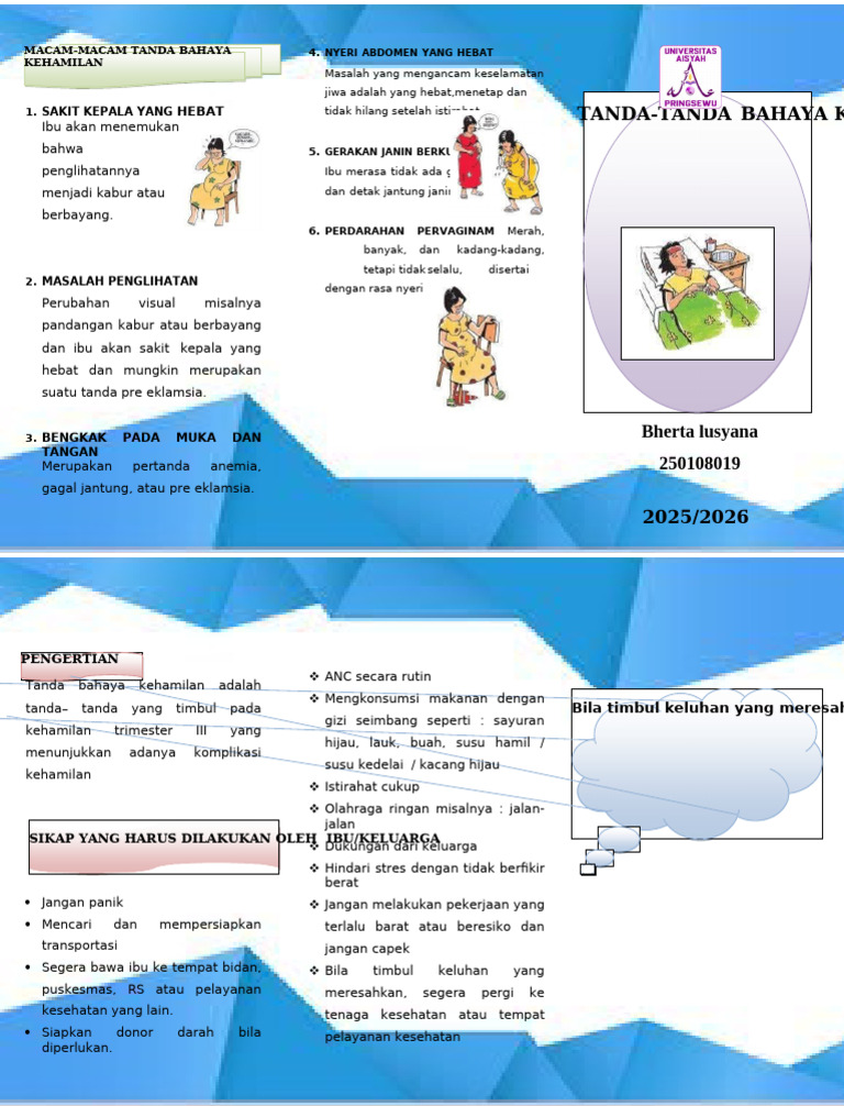 Leaflet Tanda Bahaya Kehamilan TM III | PDF