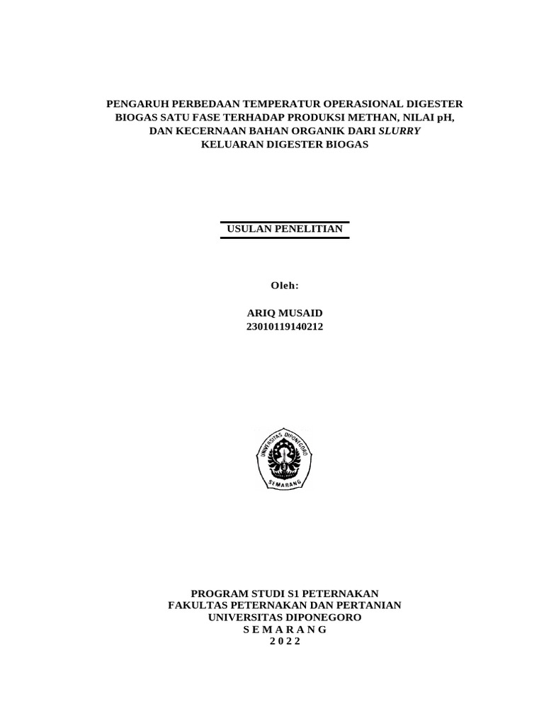 Usulan Penelitian | PDF