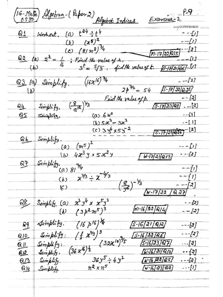 Indices and Inequalities Graph Practice Questions | PDF