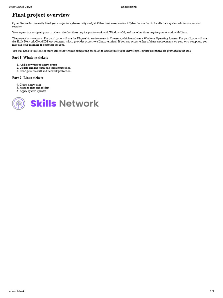 Reading Final Project Overview | PDF