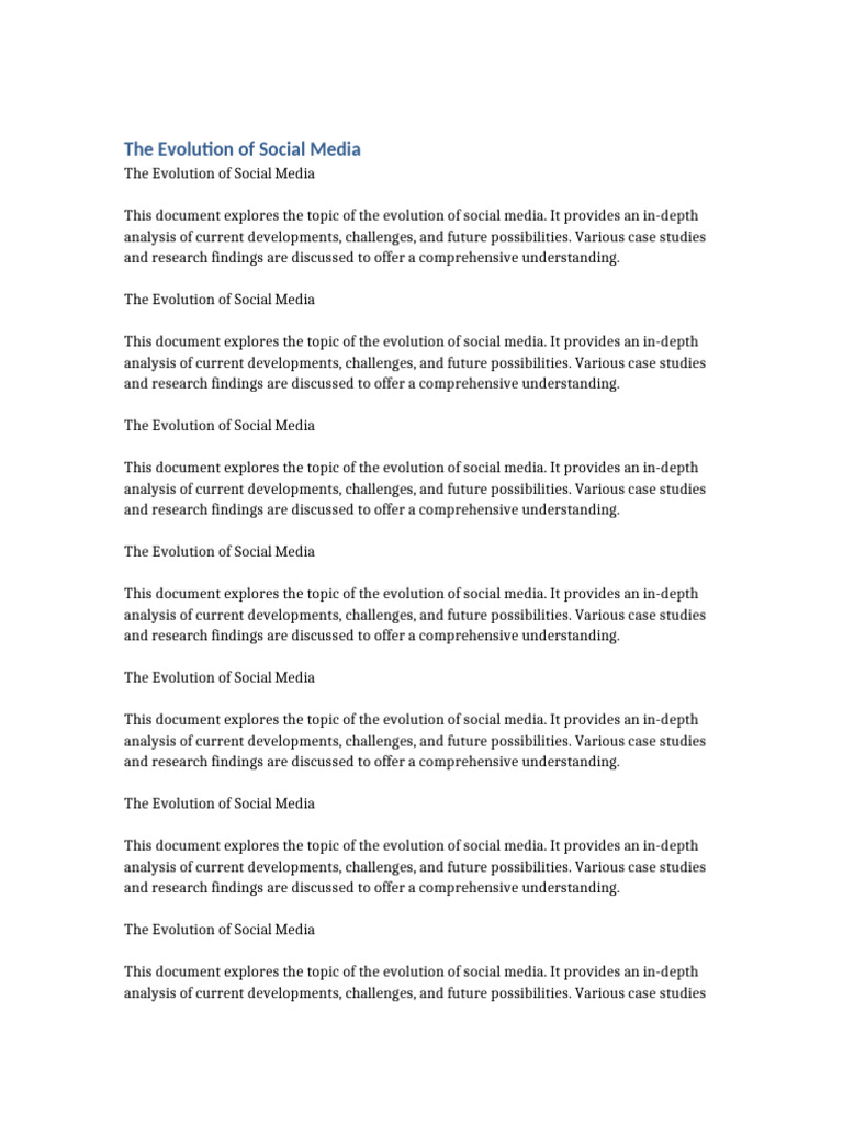 The Evolution of Social Media | PDF | Science