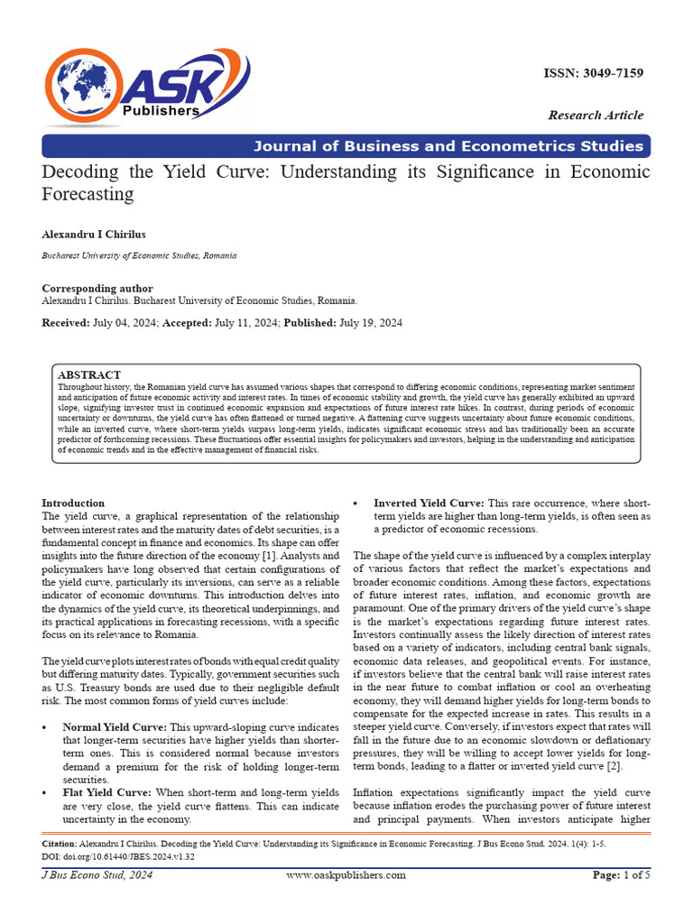 Yield Curve Insights for Economic Forecasting | PDF | Yield Curve ...