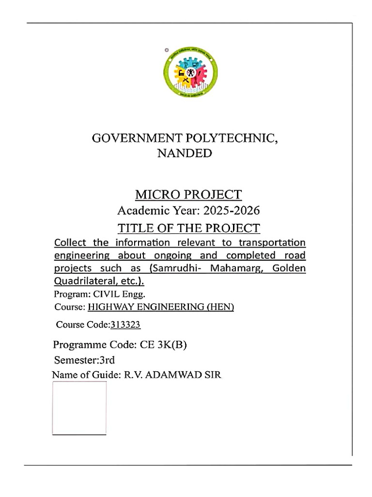 Highway Microproject | PDF