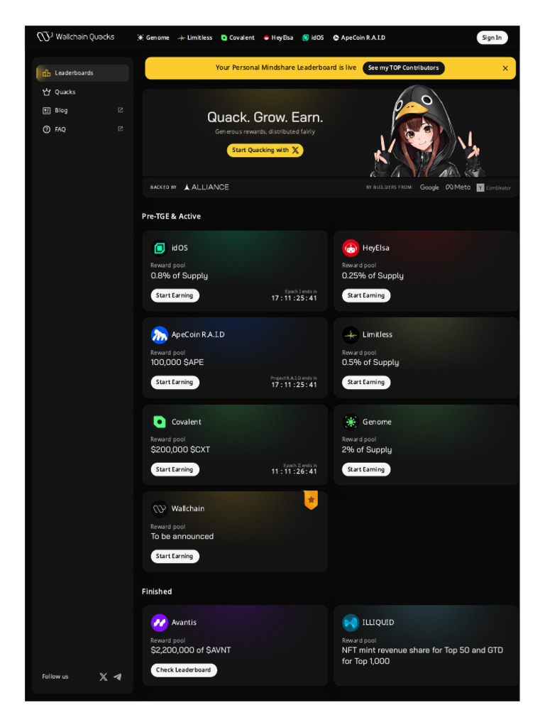 Wallchain App: Leaderboards & Rewards | PDF