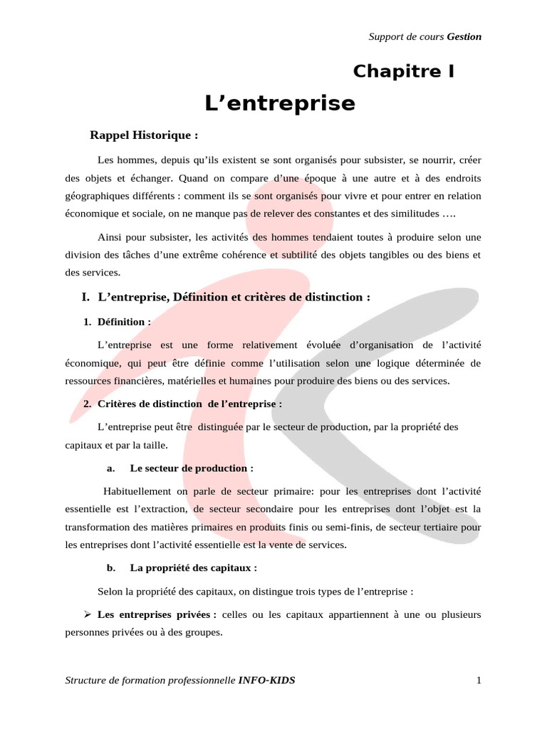 Définition et Types d'Entreprises | PDF | Facture | Effet de commerce