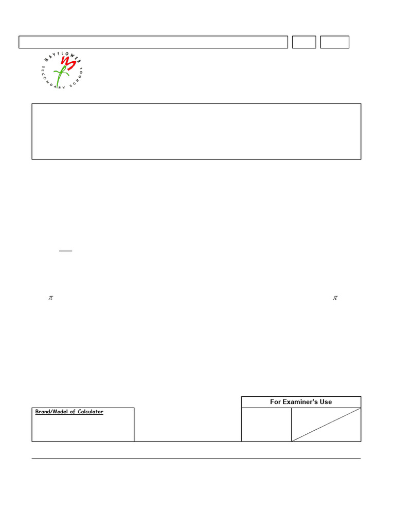 Sec 4 Amath Prelim Paper 2024 | PDF | Equations | Quadratic Equation