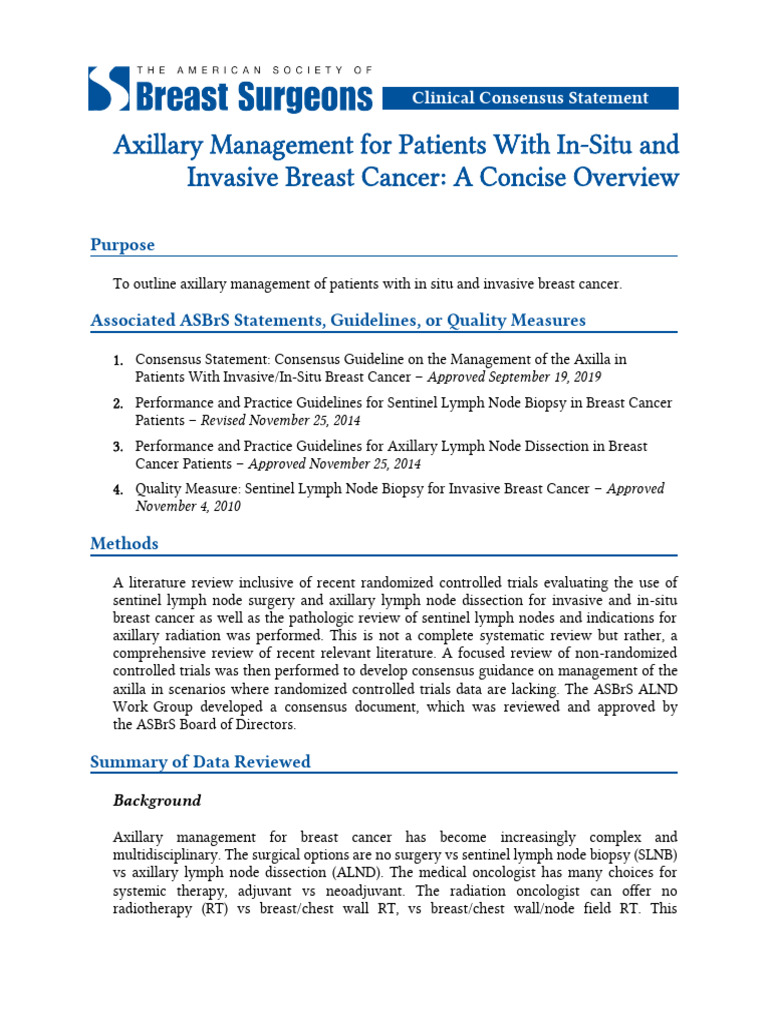asbrs-ccs-management-of-the-axilla | PDF | Breast Cancer | Clinical ...