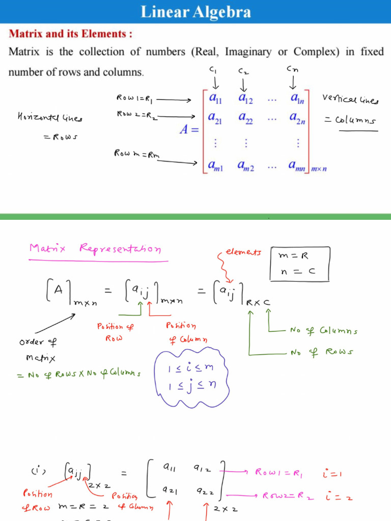 L01 Engineering Mathematics Basic Concept of Matrix & Elements PDF | PDF