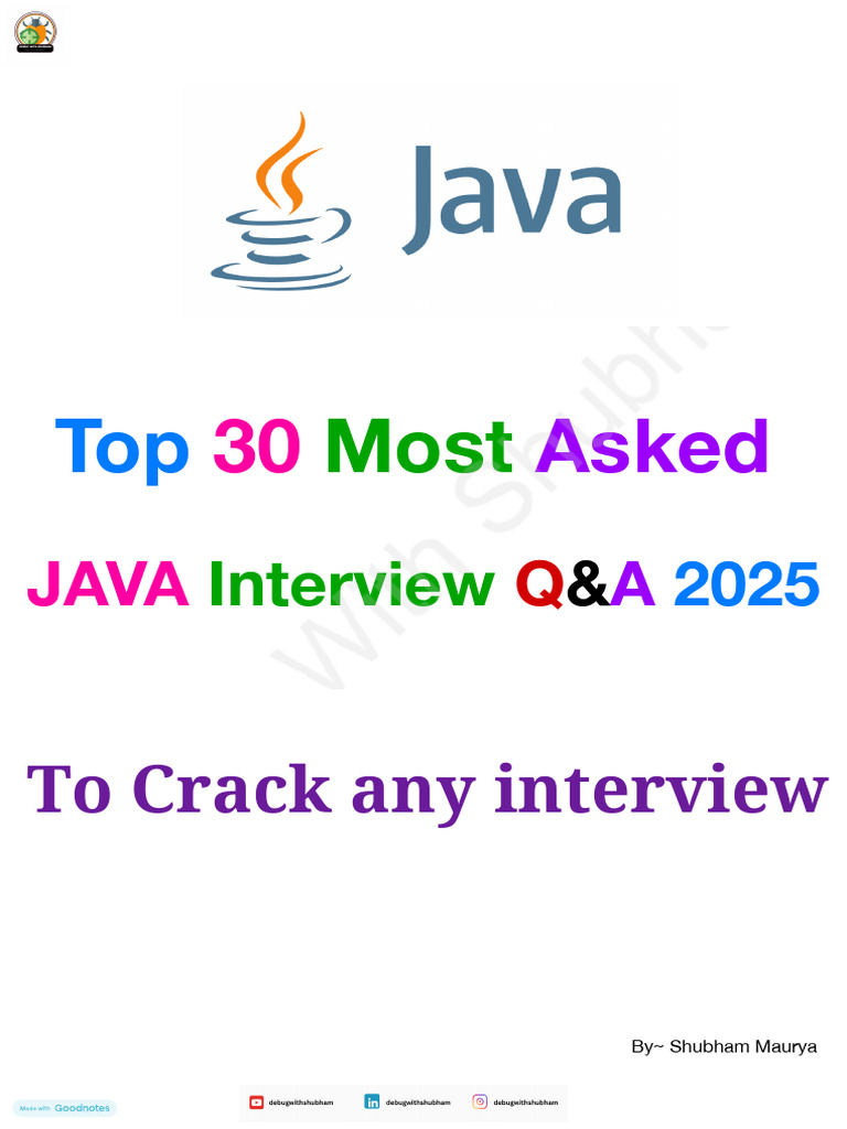 Java Interview | PDF | Method (Computer Programming) | Class (Computer Programming)
