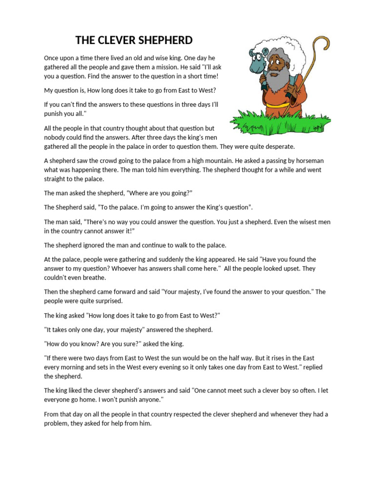 CJJ - Listening and Reading Comprehension The CLEVER SHEPHERD | PDF