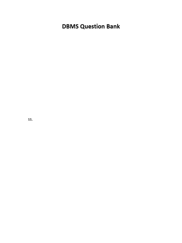 DBMS Question Bank | PDF