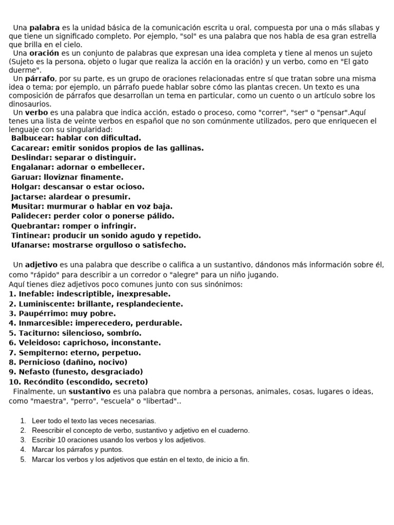 Conceptos Basicos de Lengua | PDF | Palabra | Verbo