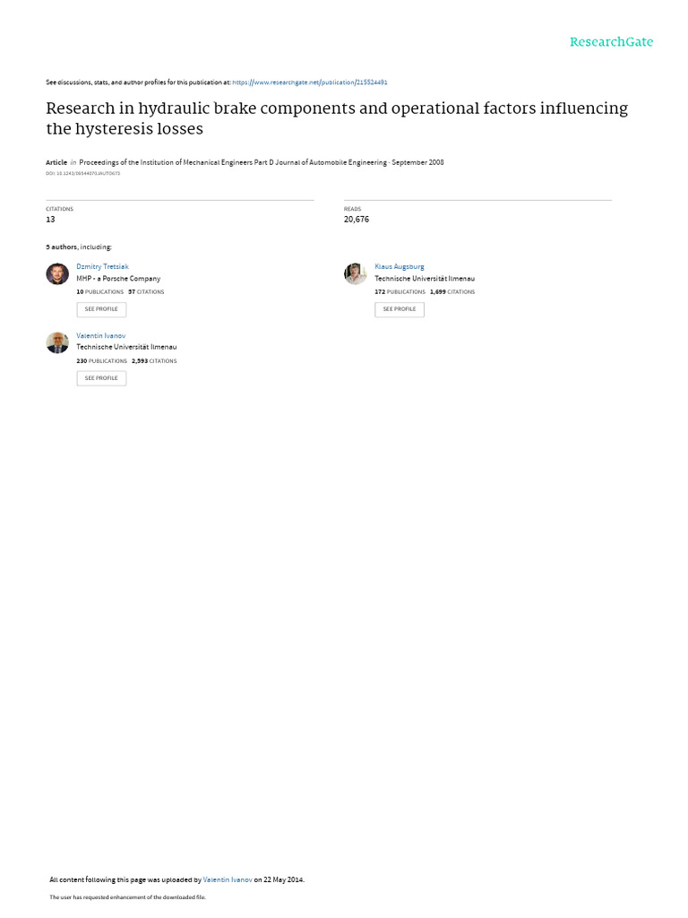 Research in Hydraulic Brake Components and Operati | PDF | Brake | Anti ...