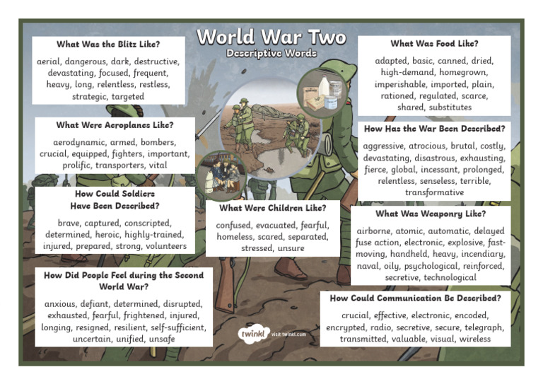 T e 2548962 Ks2 Descriptive Word Mat World War Two Ver 4 | PDF | World ...
