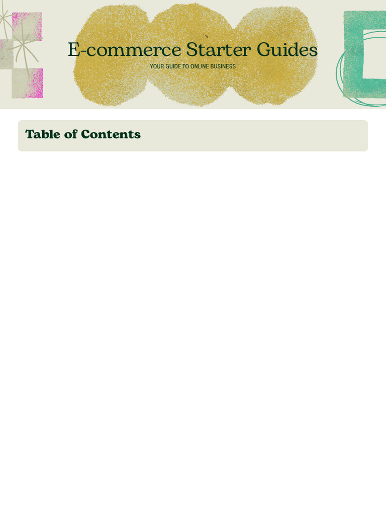 E-commerce Startup Guide for Beginners | PDF | Marketing | E Commerce