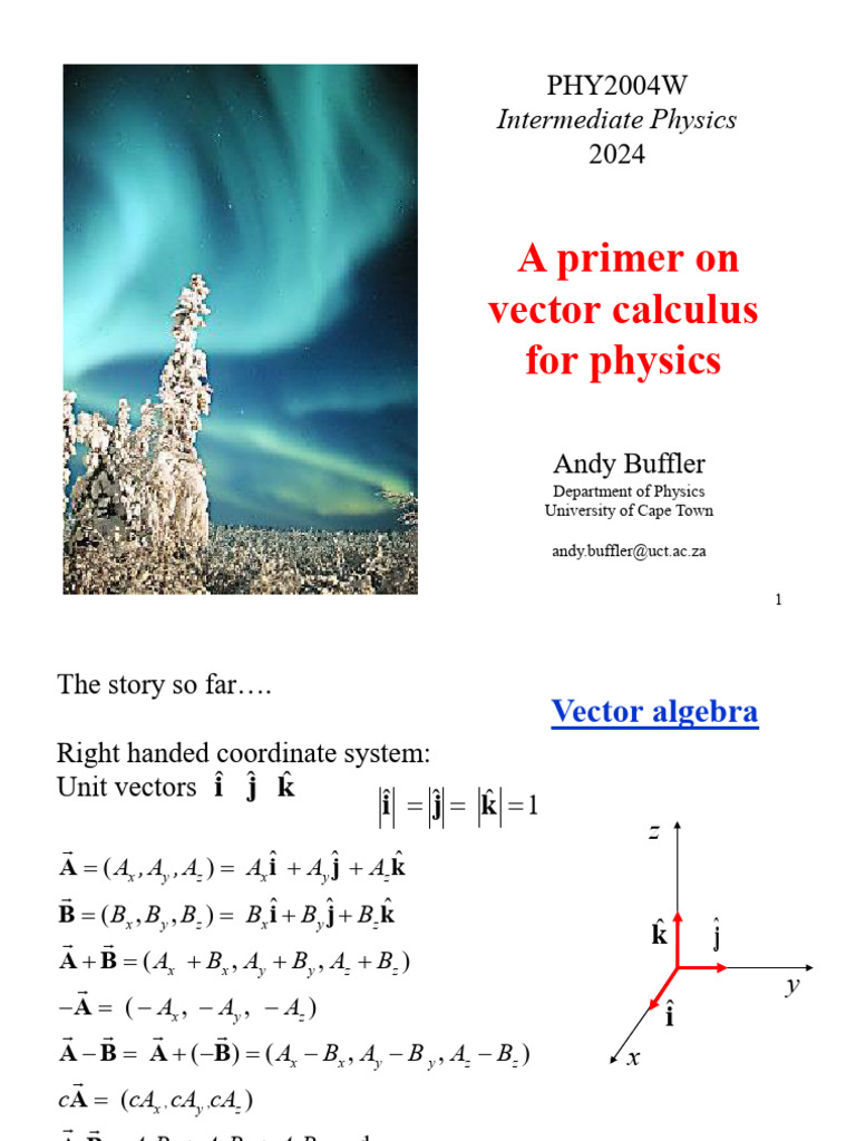 Vector Calculus Primer for Physics | PDF | Coordinate System | Gradient
