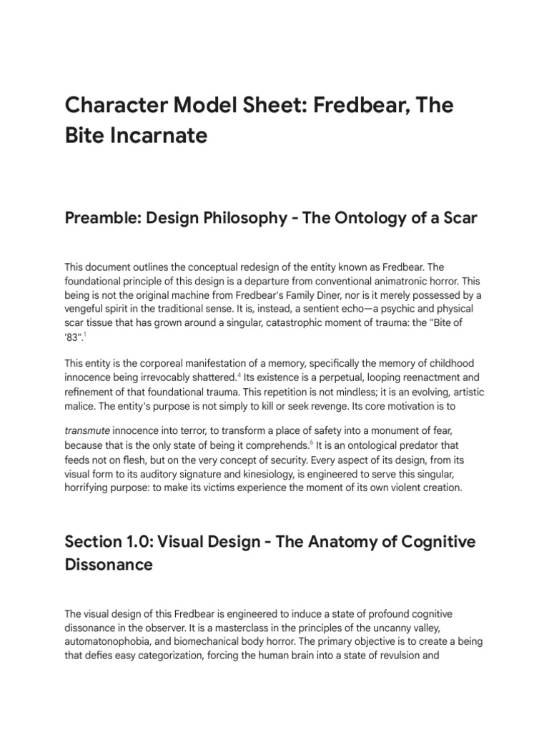 Character Model Sheet - Fredbear, The Bite Incarnate | PDF ...