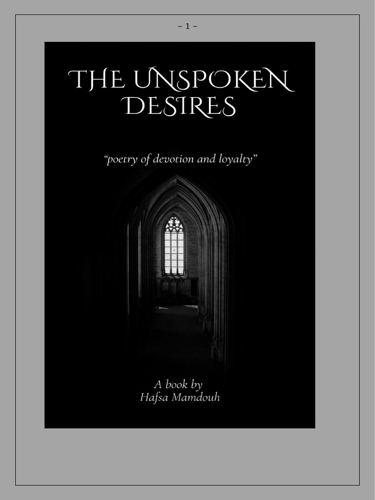 Poetry Book Unspoken Desires | PDF | Love