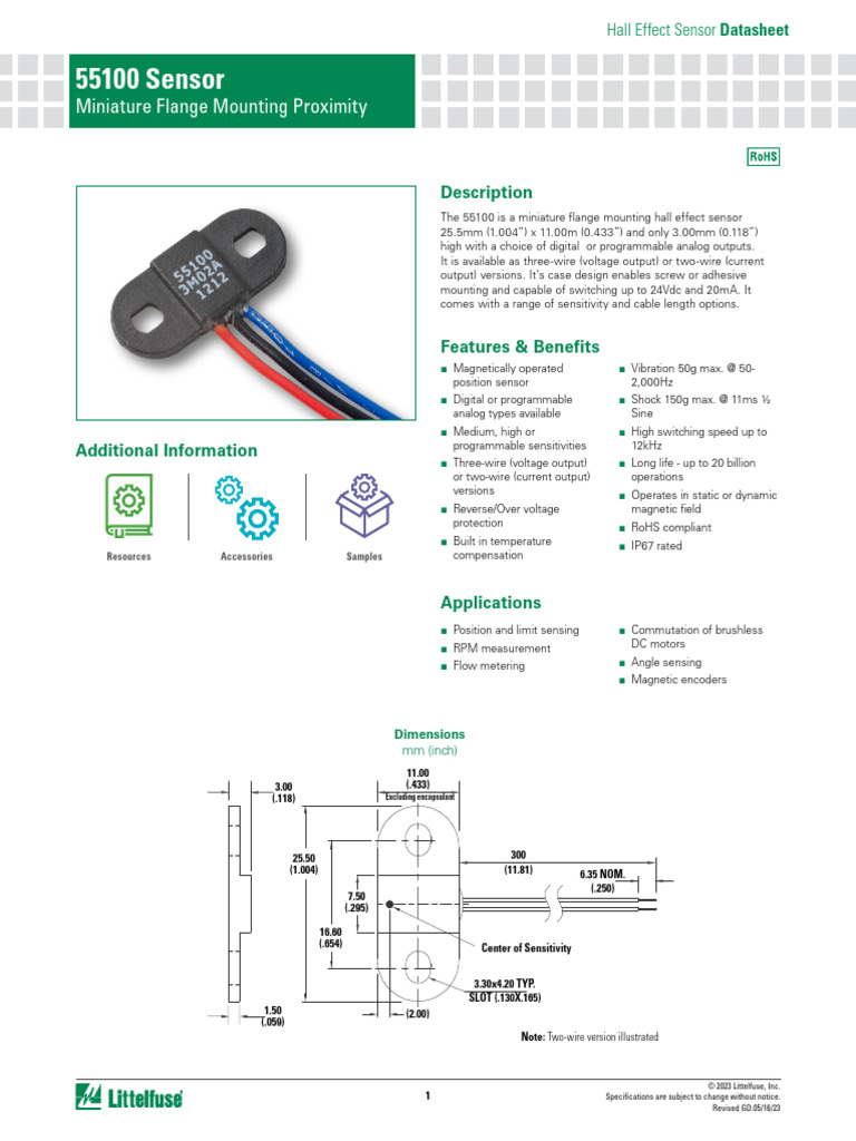Littelfuse Hall Effect Sensors 55100 Datasheet | PDF | Capacitor ...