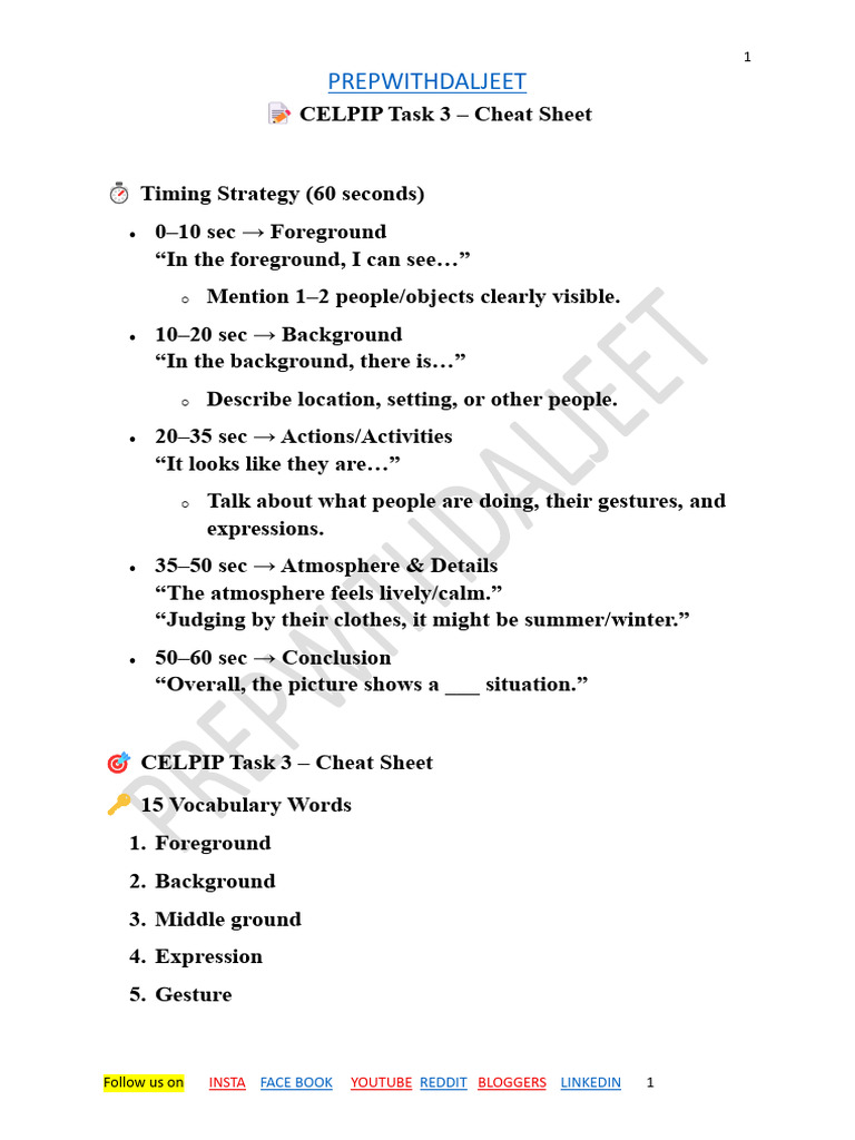 Task 3 Cheat Sheet | PDF