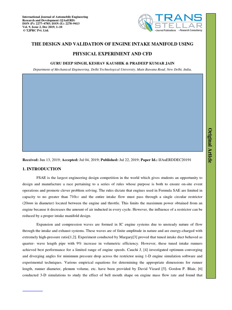 The Design and Validation of Engine Inta | PDF | Throttle | Mechanical ...