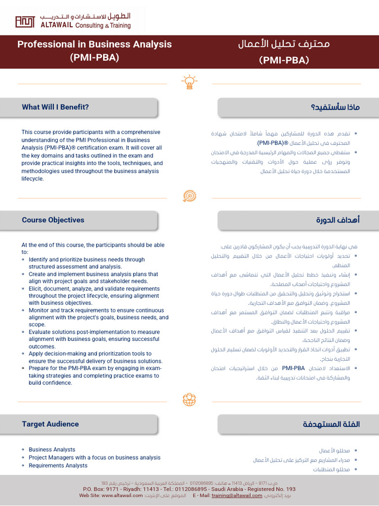 Professional in Business Analysis (PMI-PBA) | PDF | Business Analysis ...