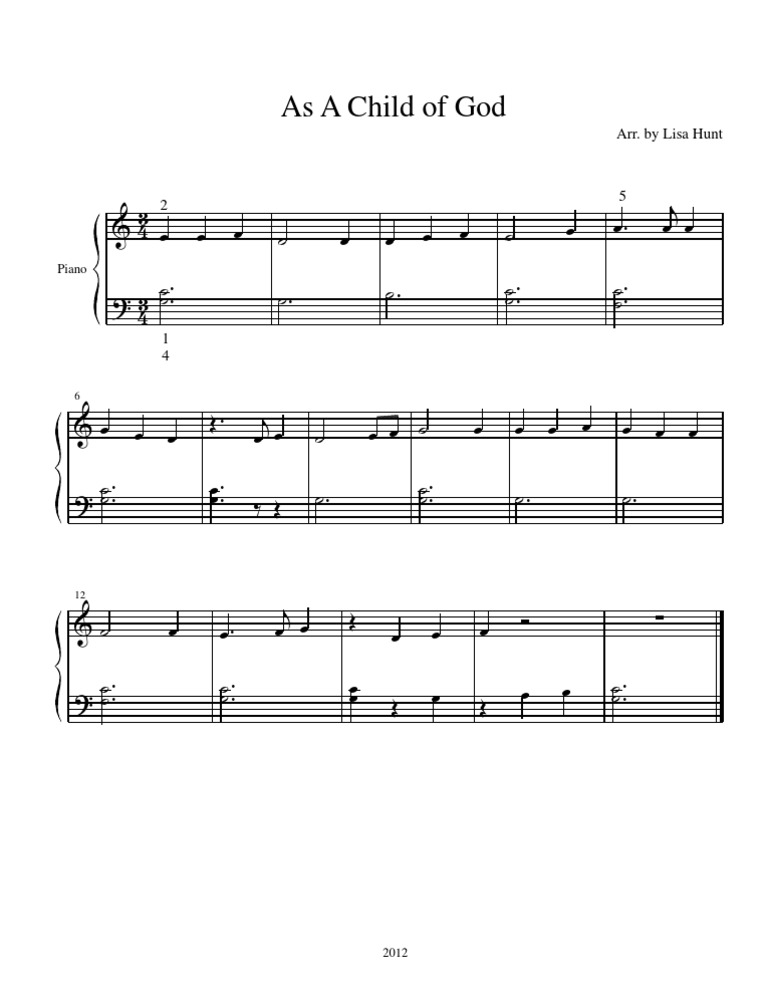 As A Child of God Sheet Music | PDF
