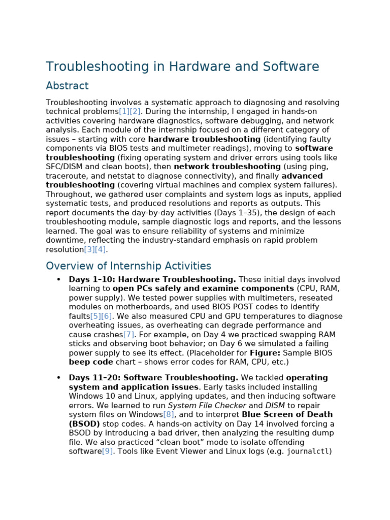 Troubleshooting in Hardware and Software | PDF | Troubleshooting | Bios